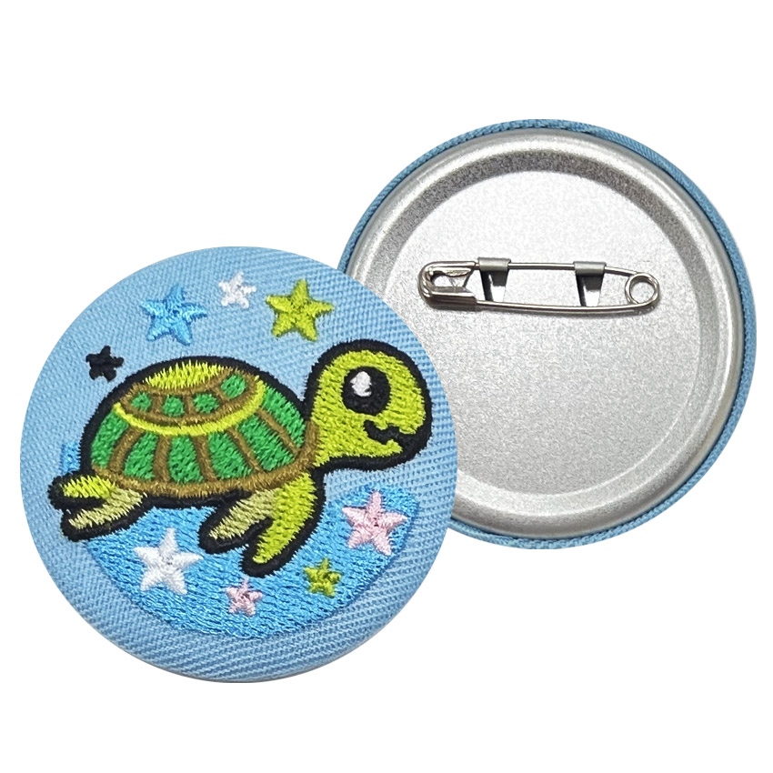 custom embroidered logo button badge - PromotionalGift4U