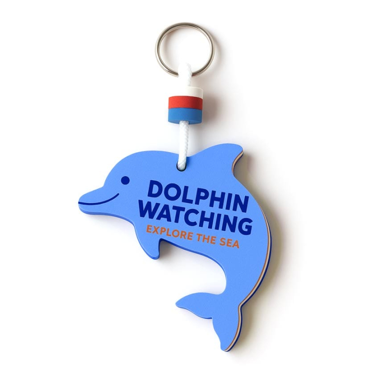 custom-shaped EVA key float keychain gift for dolphin watching tour ...