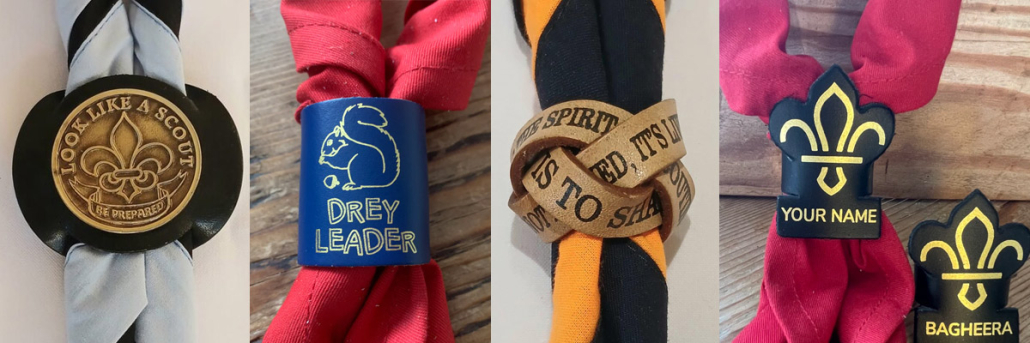 Custom Leather Scout Woggles | Personalized for Troops & Events
