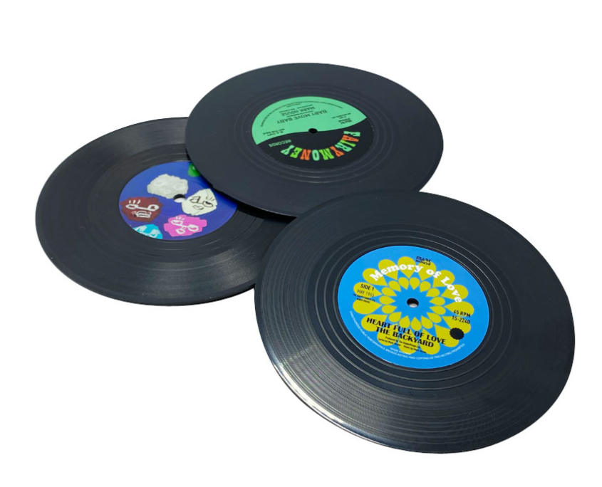 Retro Vinyl Record Coasters | Custom Logo Drink Coasters | Wholesale