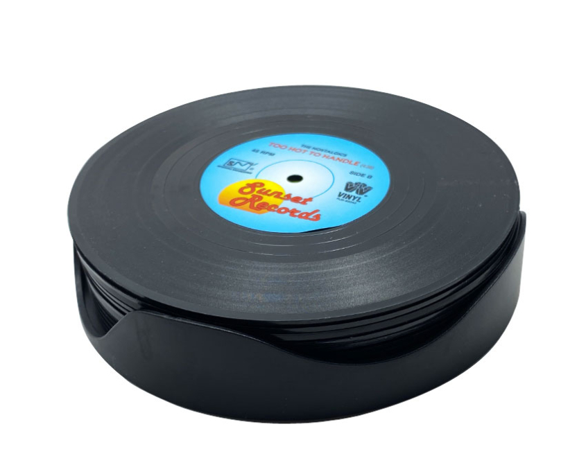 Retro Vinyl Record Coasters | Custom Logo Drink Coasters | Wholesale