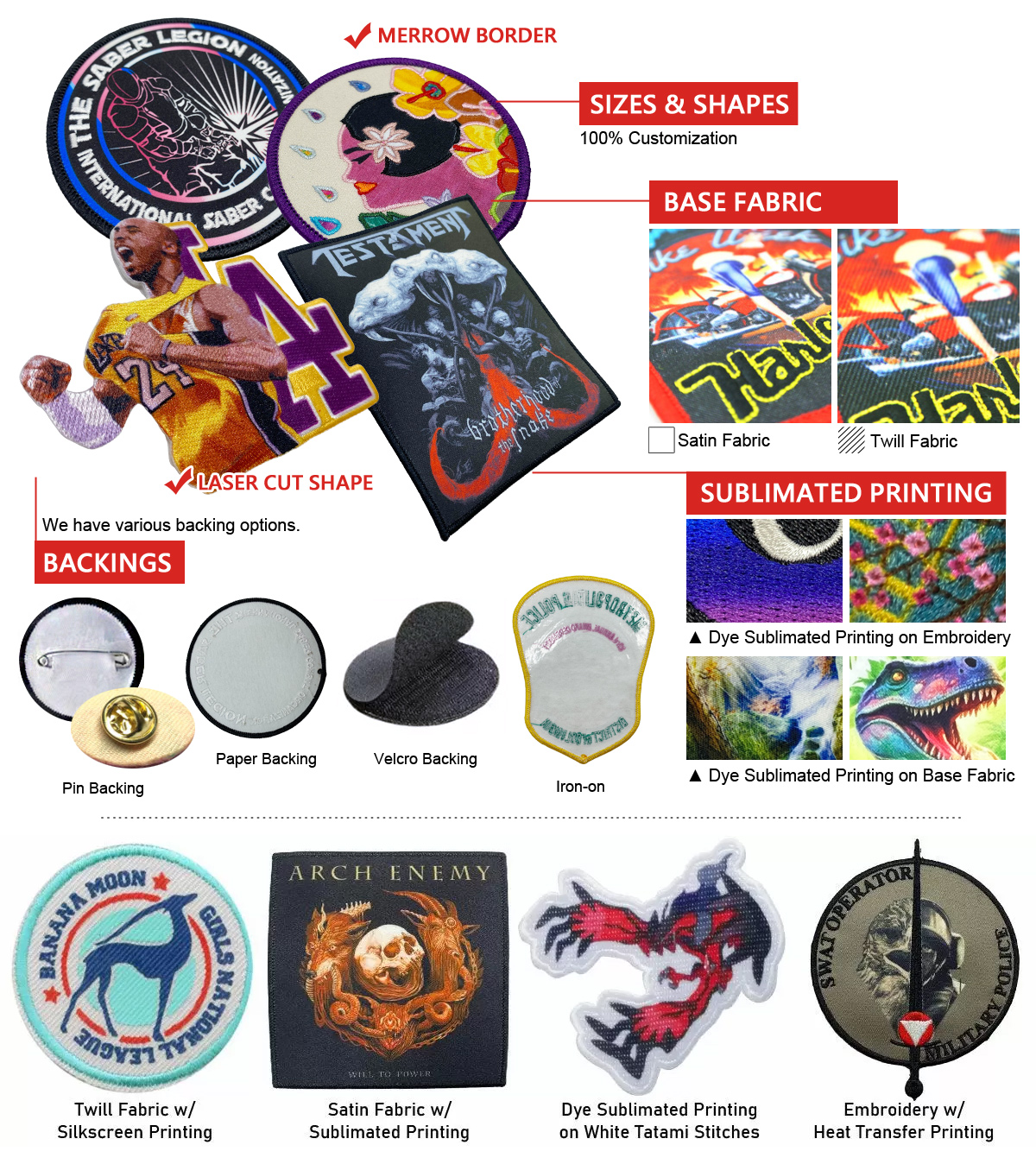 Dye Sublimation Patches | Custom Printed Patches | Embroidery Patches