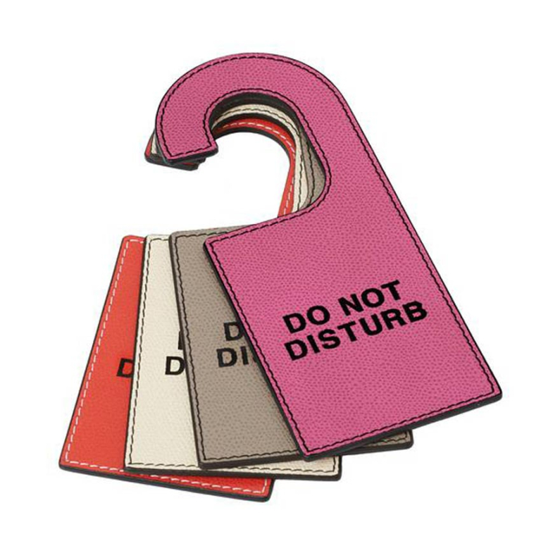 Custom Logo Leather Do Not Disturb Door Signs | Door Knob Tags
