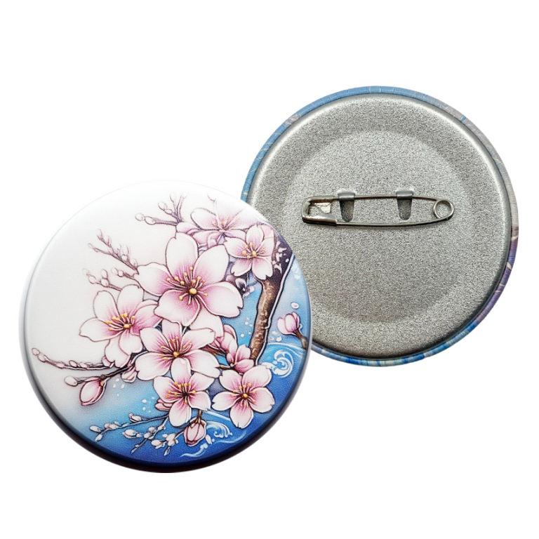 Custom Full Color Printed Sponge Padded Leather Button Badges